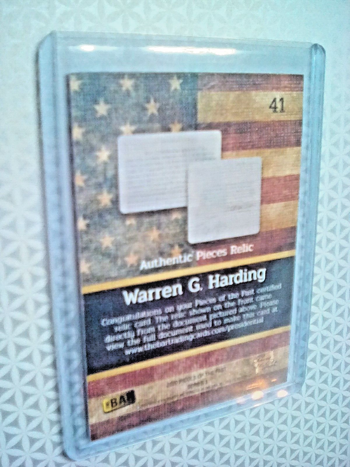 WARREN G. HARDING COMMANDER RELIC 2020 BAR PIECES OF THE PAST AA36 | eBay