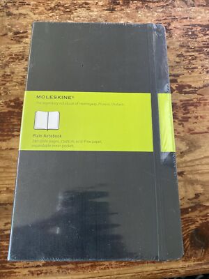 MOLESKINE NEW PLAIN PAGES LARGE NOTEBOOK BLACK HARD COVER SEALED 21 X ...