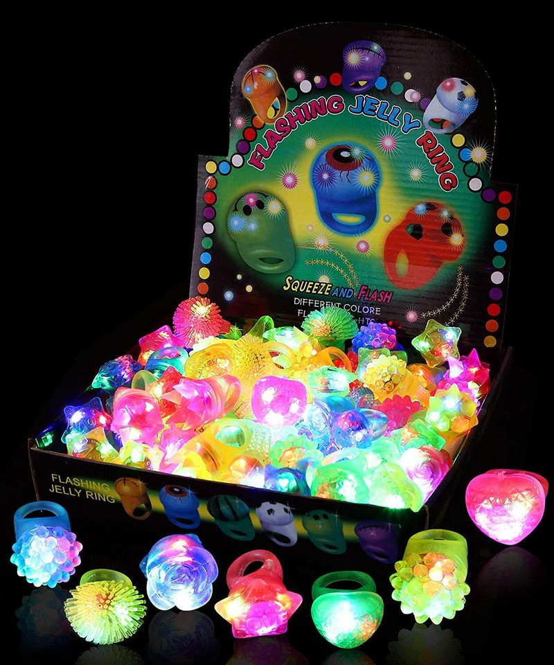 LED Flashing Jelly Rings Soft Bumpy Plump Light Up Rings Flashing ...