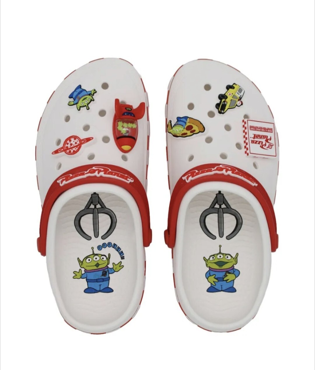 Crocs X Toy Story Pizza Planet Slip On Clog White Red Size M4 W6 NEW | eBay