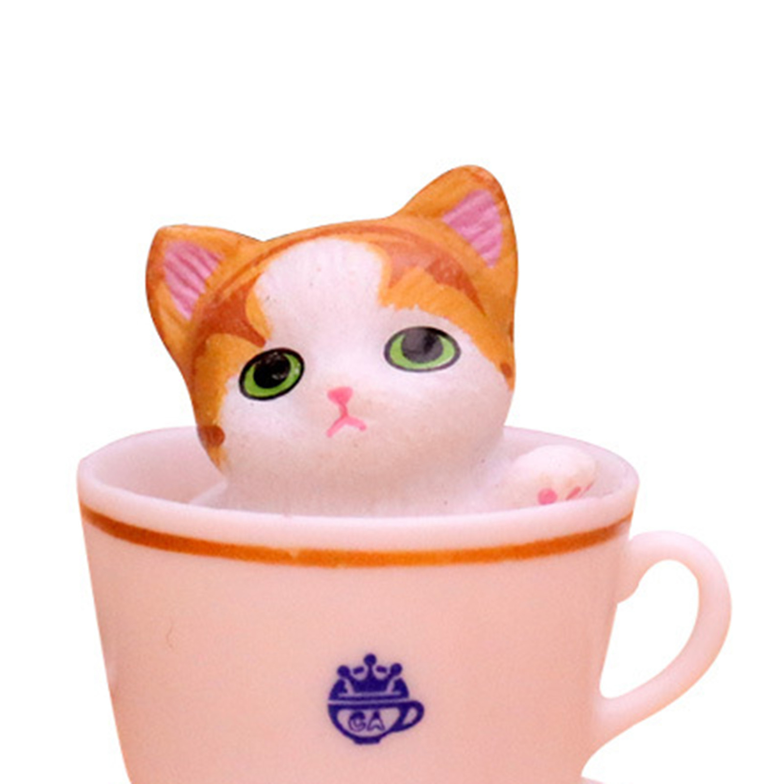 8pcs Cat Miniature Realistic Appearance Cake Decoration Garden Teacup ...