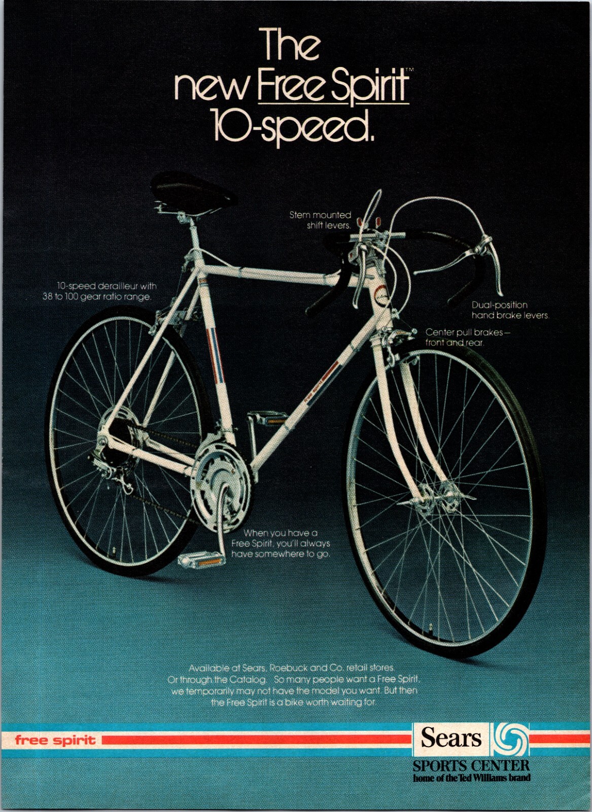 1972 Print Ad Free Spirit 10 Speed Bicycle Sears VTG ad A1 | eBay