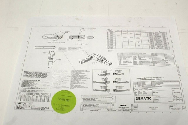 Dematic Siemens Finger Tote DMS LH (SC) w/ Canon NA15810097BAA ** for ...