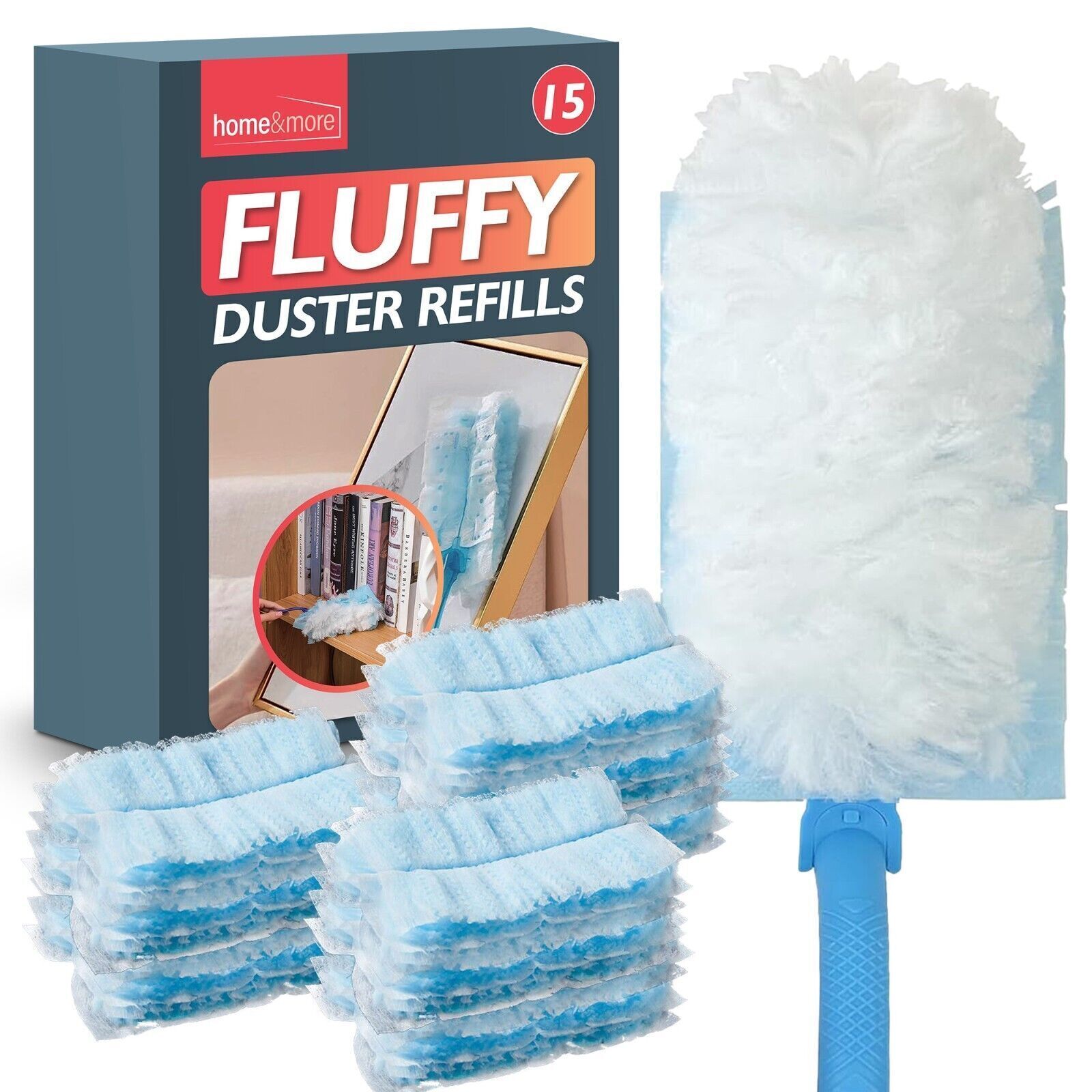 15-45 Fluffy Duster Refills Head Compatible for Pledge Swiffer Flash ...