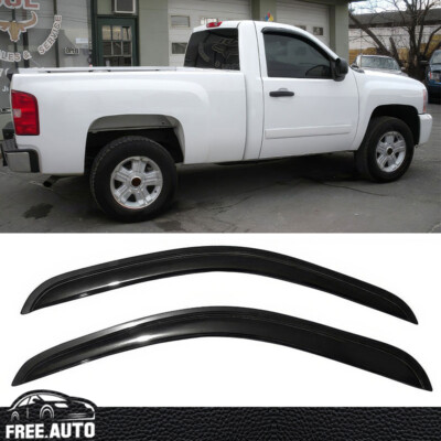2007-2014 GMC Sierra Chevy Silverado Standard Cab Window Visors Guard ...