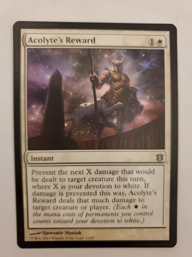 MTG Magic The Gathering Card Acolyte's Reward Instant White Born Of The ...