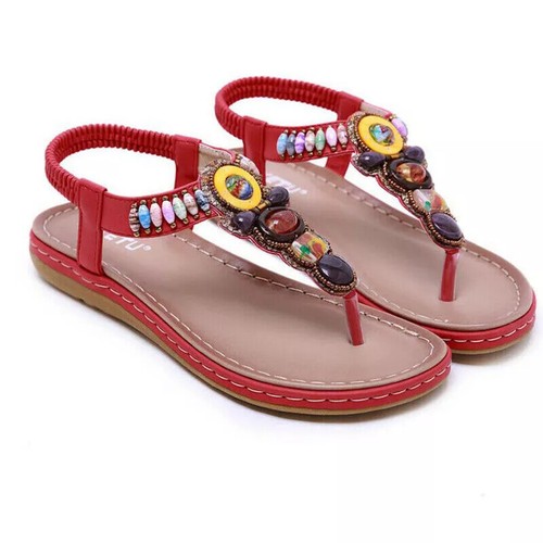 Sandales Basses Élégant Confortable Chaussons Cuir Synthetique Rouge ...