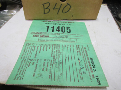 [B40] 2002 Pa doe anterless hunting license, jefferson Co | eBay