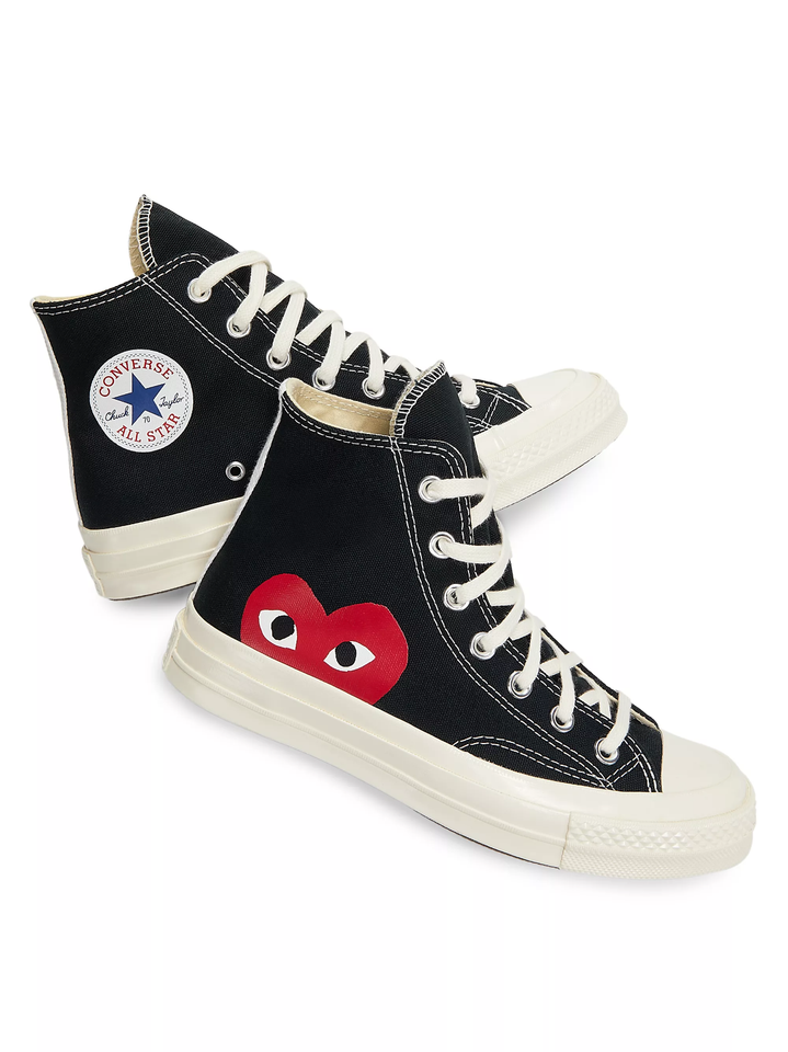 Converse x Comme des Garcons Play Chuck Taylor All-Star 70 Hi Black Red ...