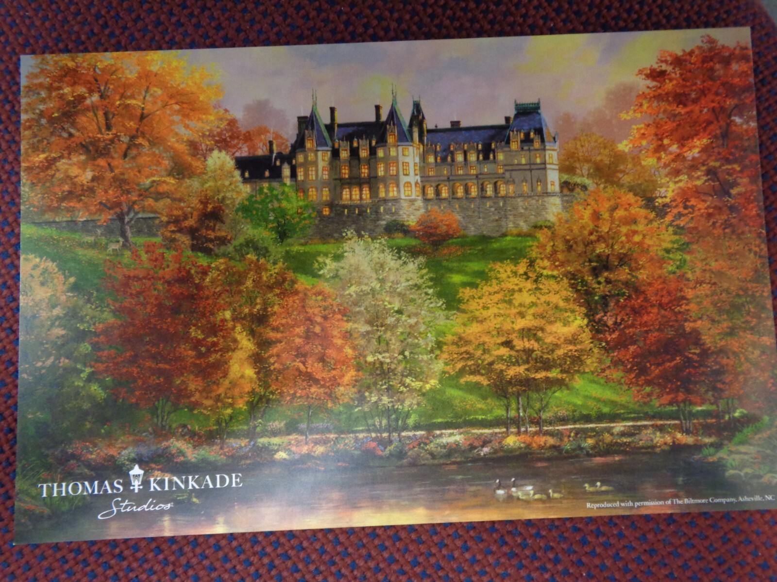 Thomas Kinkade Postcards Biltmore in The Fall, Christmas at Biltmore (2 ...