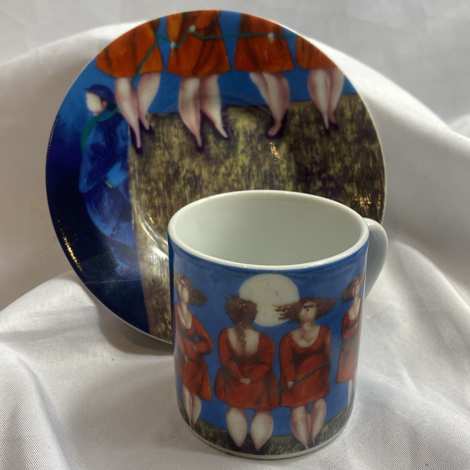Rare Arte de Cafe Tete Marella Cappuccino Demitasse Cup & Saucer Set ...
