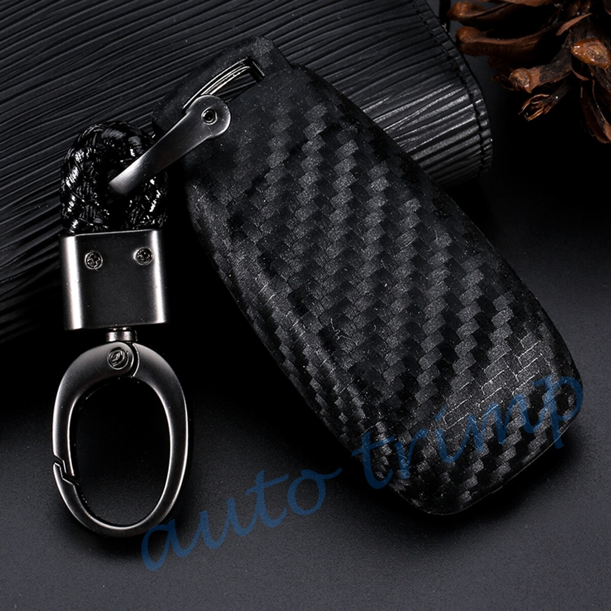 Carbon Fiber Key Chain Case Holder Shell Cover For Benz GLA GLC CLA A B ...