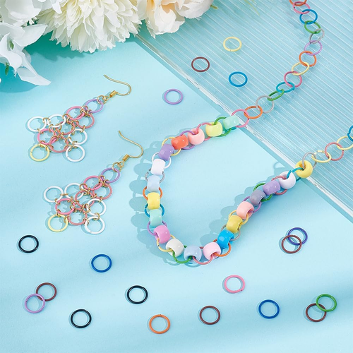 10Mm Colored Jump Rings, 160Pcs 16 Colors 18 Guage Iron Open Jump Rings ...