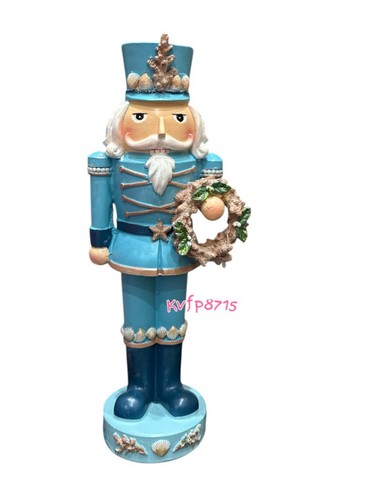 13" Christmas Resin Nutcracker Beach Tropical Nautical Aquamarine Sea ...