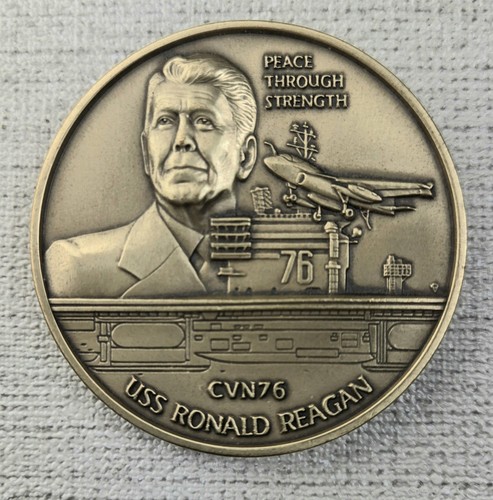 USS Ronald Reagan CVN 76 Challenge Coin Peace Through Strength CVN76 | eBay
