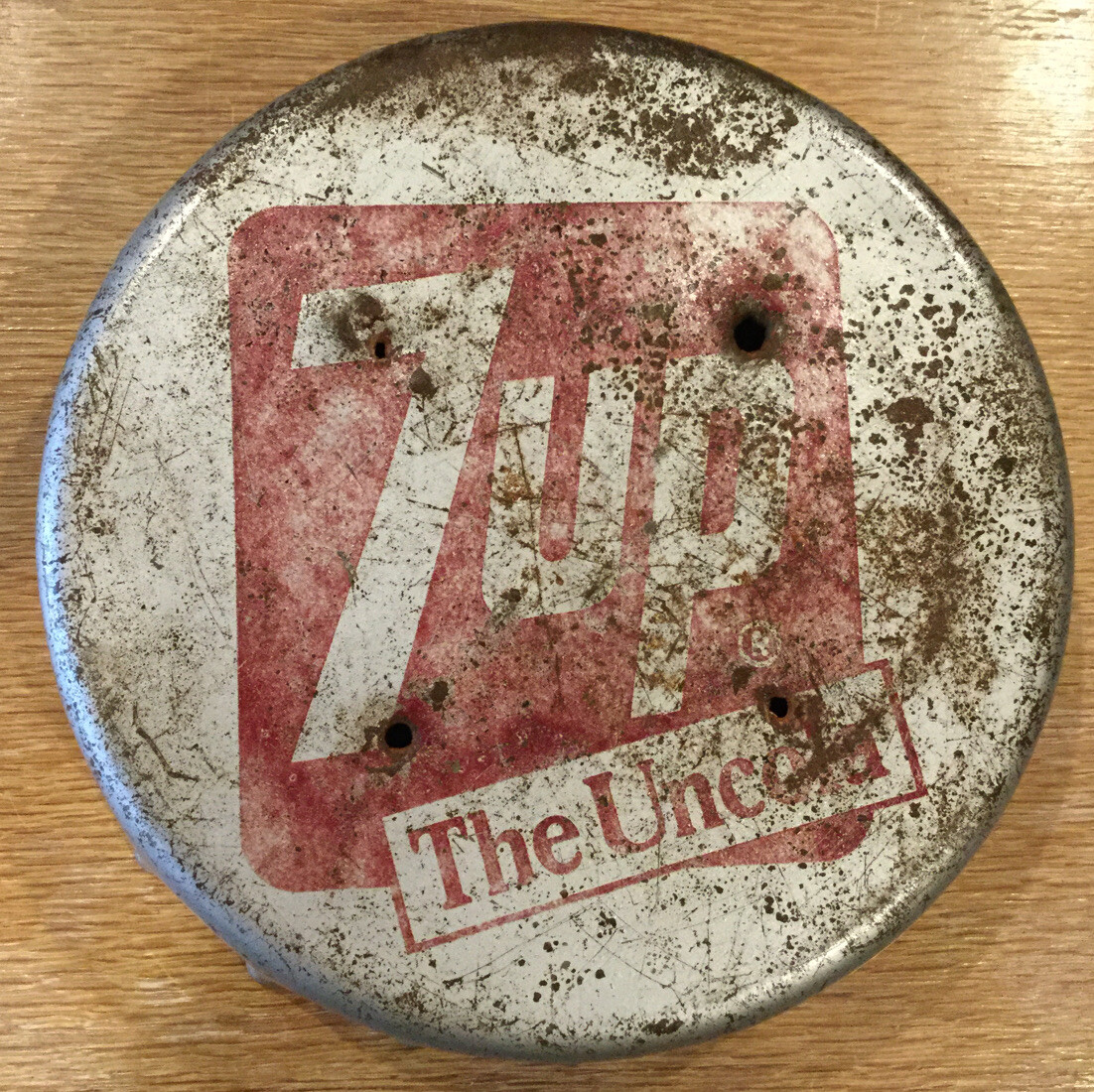 7 Up 7up Bottle Cap Sign The Uncola Vintage Great Patina Solid 11 ...