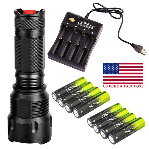1200000LM LED Flashlight Tactical Light Super Bright Torch Battery ...