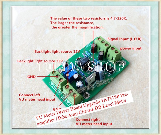 VU Meter Driver Board Upgrade TA7318P Pre-amplifier /Tube Amp DB Level ...
