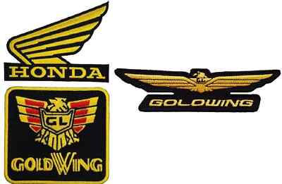 Honda Gold Wing Embroidered Biker PATCH | 3PC SET - iron On or Sew on ...