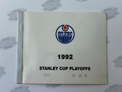 1992 Edmonton Oilers NHL Stanley Cup Playoffs Book with 8 Tickets | eBay