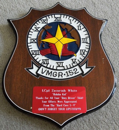 USMC Aerial Refueler Transport Squadron VMGR-152...Hand Painted, Carved Plaque | eBay