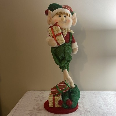 Vintage Large 24” Plush Christmas Standing Elf Christmas Decor NWT | eBay