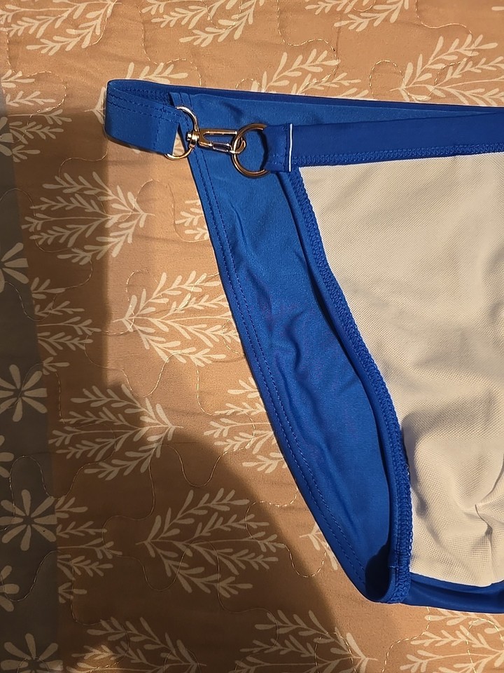 Men’s Swim Brief Trunks Speedo Style Gay Blue With Gold Buckles | eBay