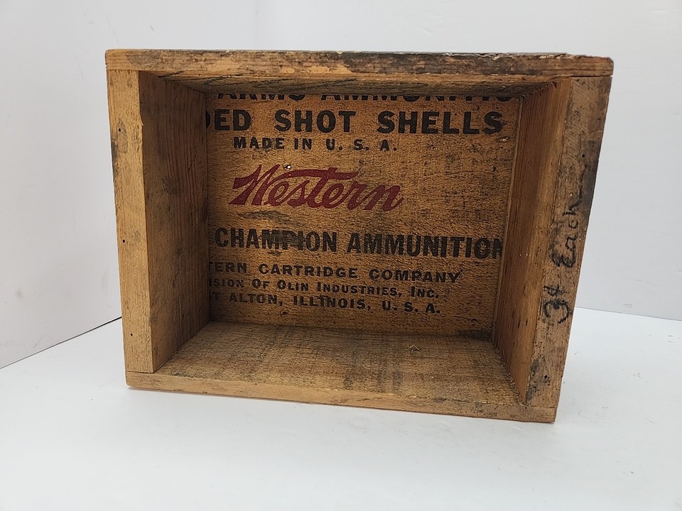 Custom Western Ammunition Wood Box 12 Ga. 9 in x 7 in x 3 5/8 in ...