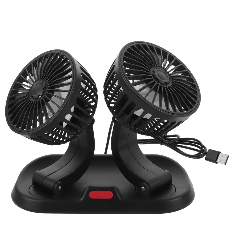 Dual-head Car Fan Car Cooling Fan Car Auto Dashboard Electric Fan ...
