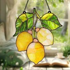Lemon Acrylic Faux Stained Glass Window Hanging, Bright Citrus Fruit ...