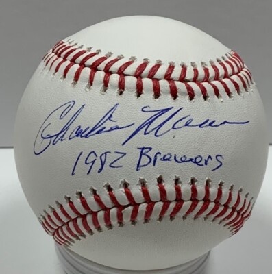 Milw Brewers CHARLIE MOORE Signed Official MLB Baseball AUTO w/ 1982 ...