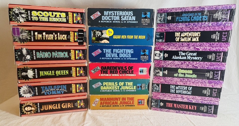 Big lot of Classic Cliffhanger Serials - 18 Double VHS Sets - Republic ...