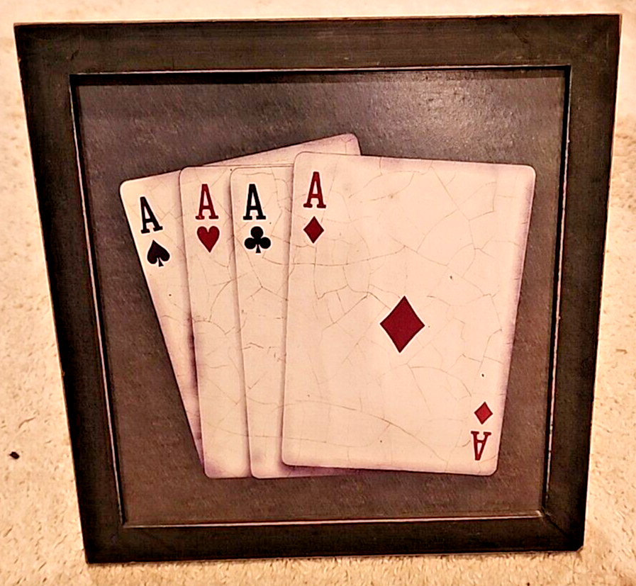 "Four Aces" 10X10 Framed Print Gambling Cards Poker | eBay