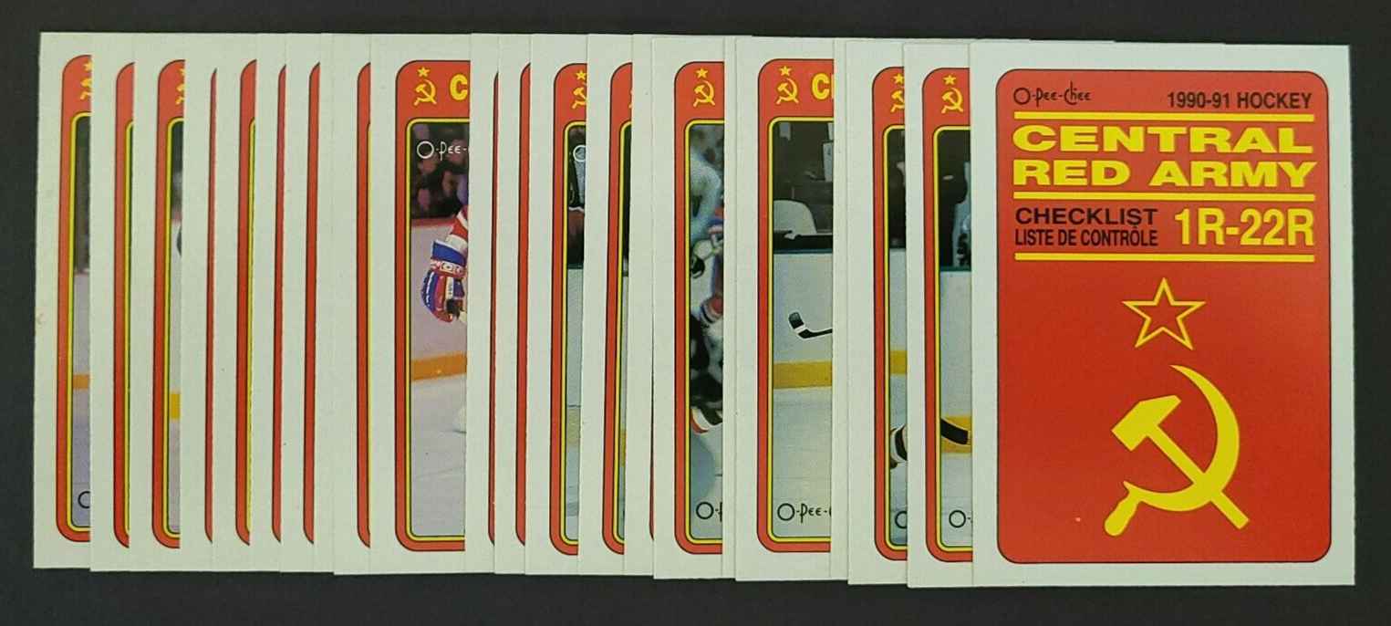1990-91 O-Pee-Chee Central Red Army Hockey Complete 22 Card Set | eBay