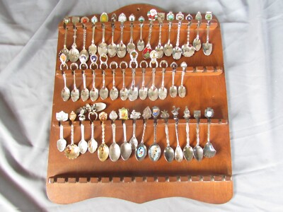 Lot of 45 Mixed Souvenir Collector Spoons with Display Case States ...