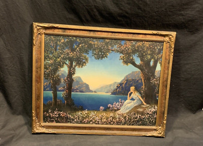 Vintage/Original ca. 1925 Litho Print~Original Deco Frame~MUSING GIRL~R ...
