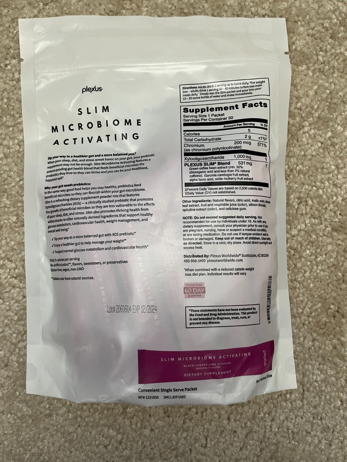 Plexus Slim Microbiome Activating Black Cherry Lime Bloosom 30 packets ...