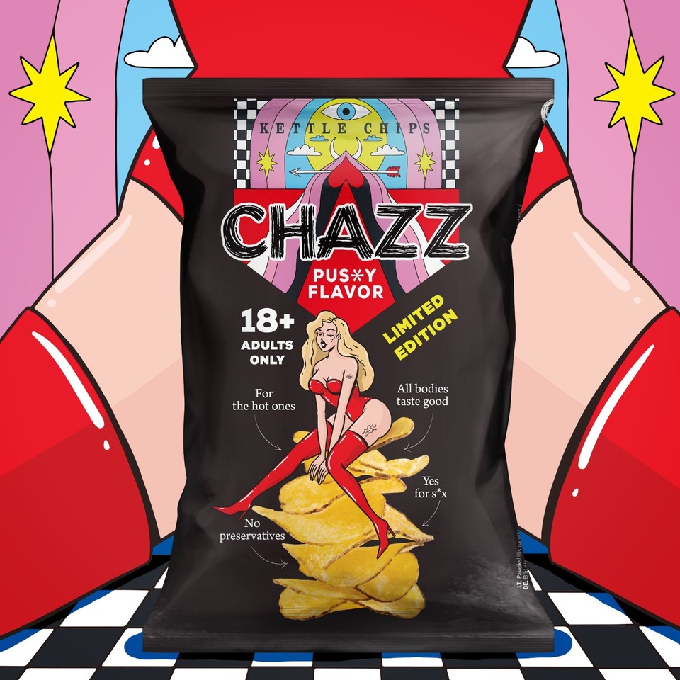 CHAZZ PUSSY flavor Potato chips , READY to GIFT: a box with Pussy ...