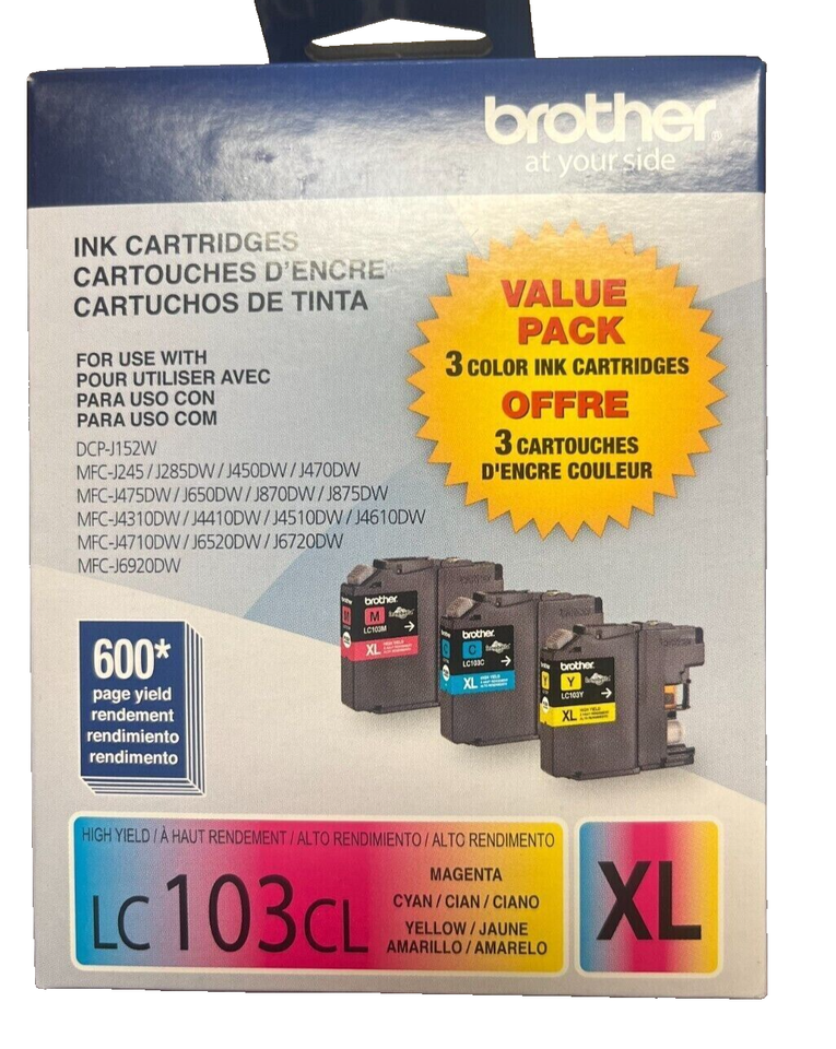 GENUINE Brother LC-103 XL Ink Cartridge Combo for MFC-J4410DW J4510DW ...