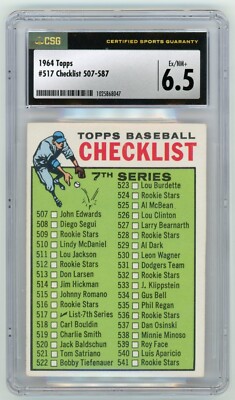 1964 Topps #517 Checklist 507-587 CSG 6.5 Ex/NM+ | eBay