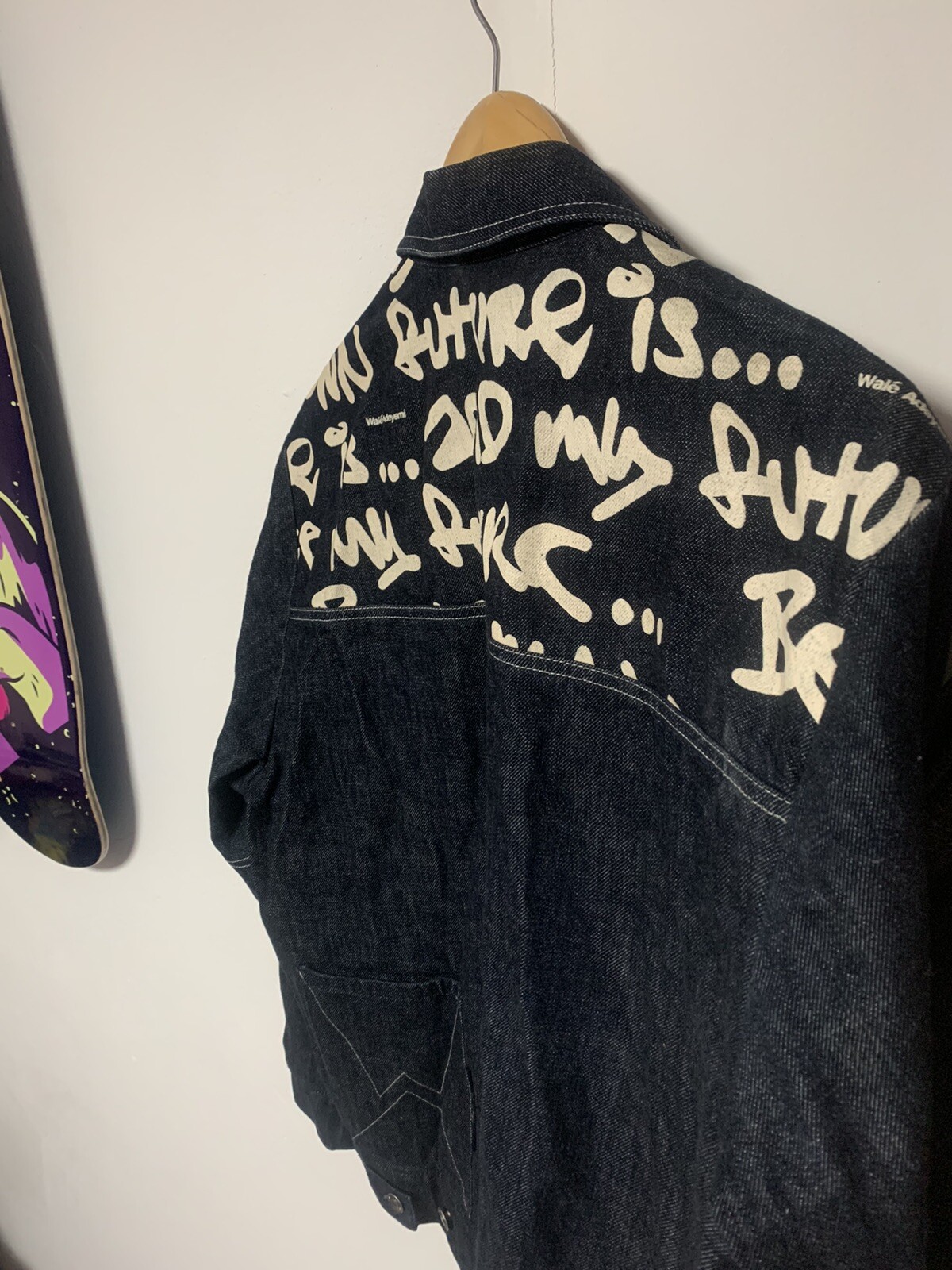 Wale Adeyemi B Side Mens Graffiti Back Denim Jacket Size M, Very Rare ...