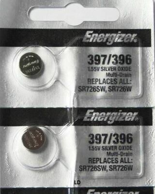 ENERGIZER 396/397 SR726SW SR726W (2 piece) WATCH BATTERY NEW Authorize ...
