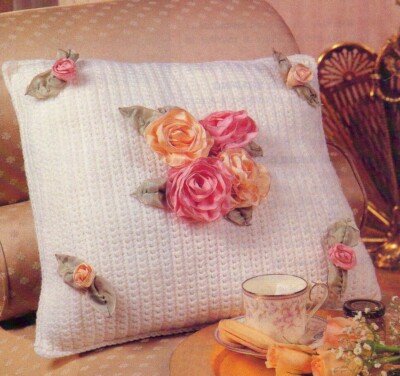 BEAUTIFUL Gathered Rose Pillow/Decor/Crochet Pattern INSTRUCTIONS ONLY ...