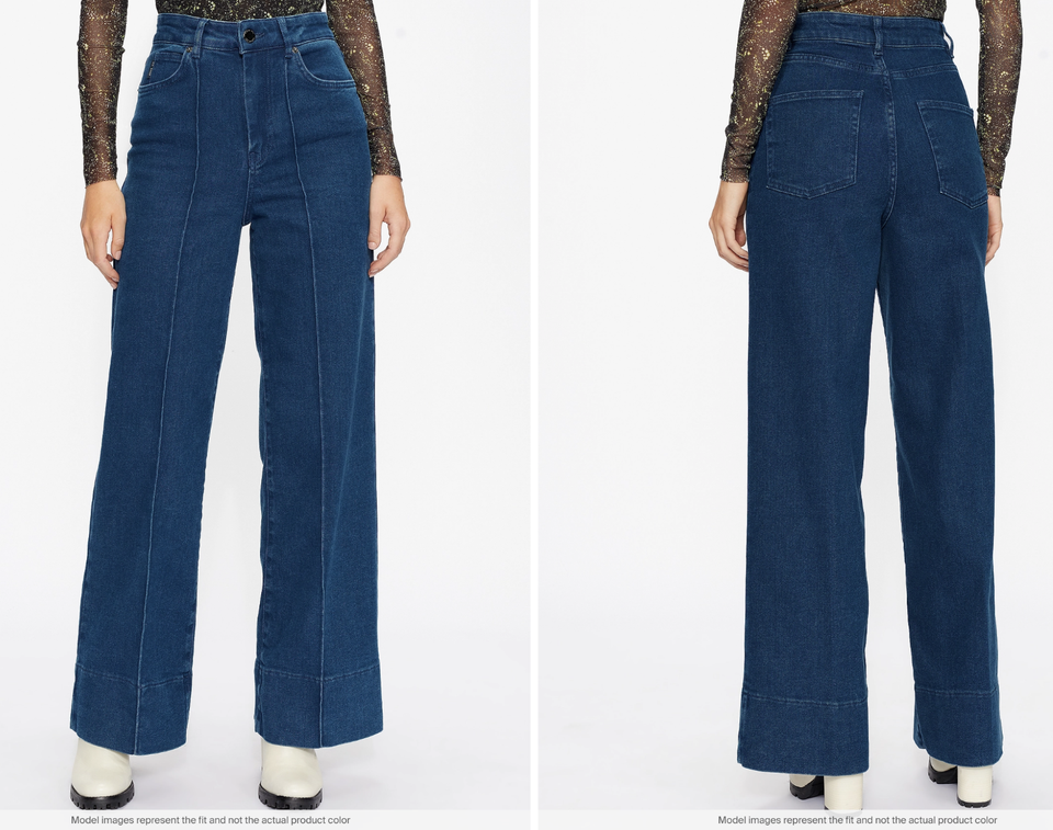 Ted Baker London Jeans Womens 27x31 DENIIE High Rise Wide Leg Mid Wash ...
