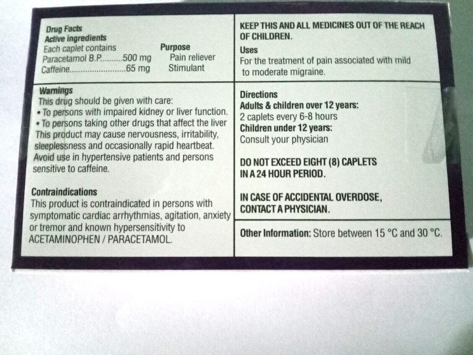 Cetamol Migraine Pain Reliever | eBay