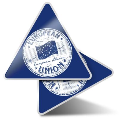 2 x Triangle Stickers 10 cm - European Union Europe Flag EU #7073 | eBay