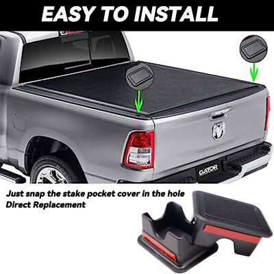 2PC. Stake Pocket Hole Covers Caps Plugs For Dodge Ram 2019-2023 Ram ...