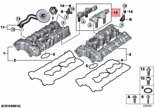 Genuine BMW Alpina Hybrid X5 Set Oil Separator Cylinder Head Cover ...