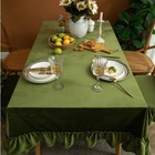 1PC Velvet Ruffled Tablecloth Rectangle Hotel Cafe Table Cover Solid ...