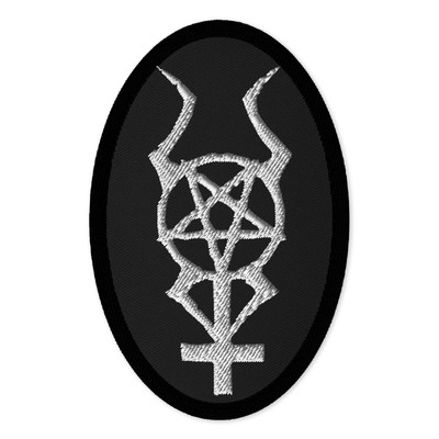 Horned Pentacross Inverted Cross w/ Pentagram and Horns Embroidered ...